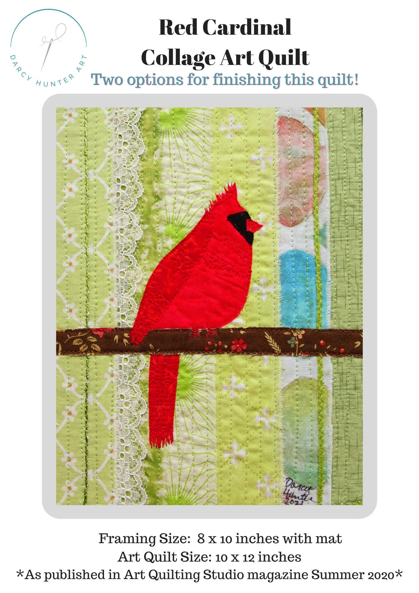 PDF Art QUILT PATTERN Cardinal / Bird Quilt Pattern / Quilting | Etsy