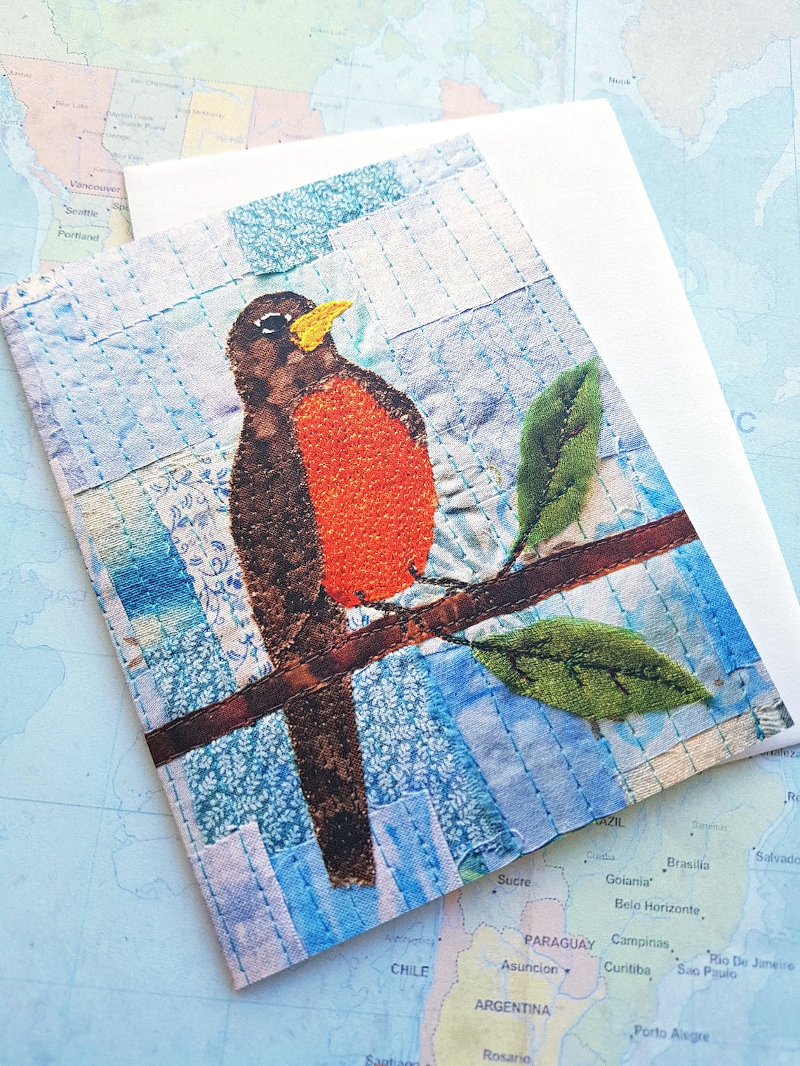 Art QUILT PAPER PATTERN Robin / Bird Quilt Pattern / Quilting | Etsy