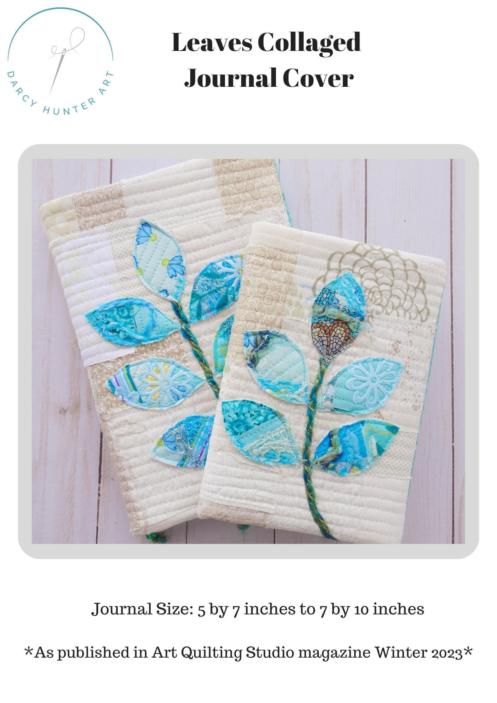 PDF Book Cover PATTERN Leaves / Journal Cover Quilt Pattern / Quilting ...