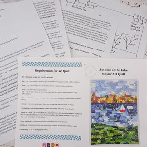 PDF Art QUILT PATTERN Autumn at the Lake / Landscape Quilt Pattern ...