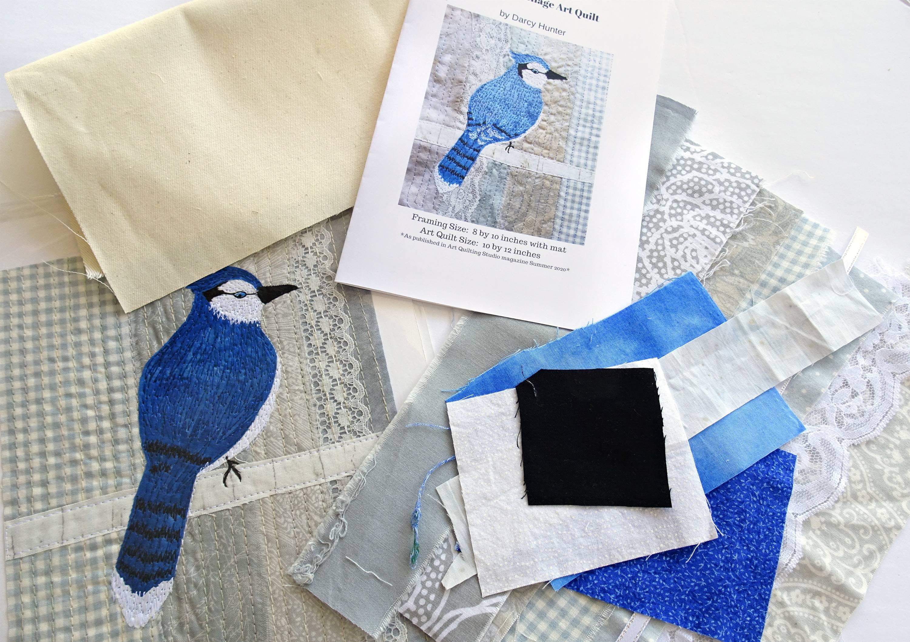 Bird Art Quilt Kit Blue Jay Pattern / Kit Do It Yourself / - Etsy