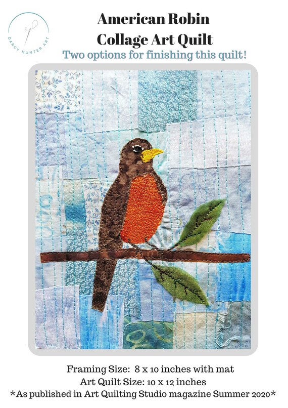 Art QUILT PAPER PATTERN Robin / Bird Quilt Pattern / Quilting | Etsy