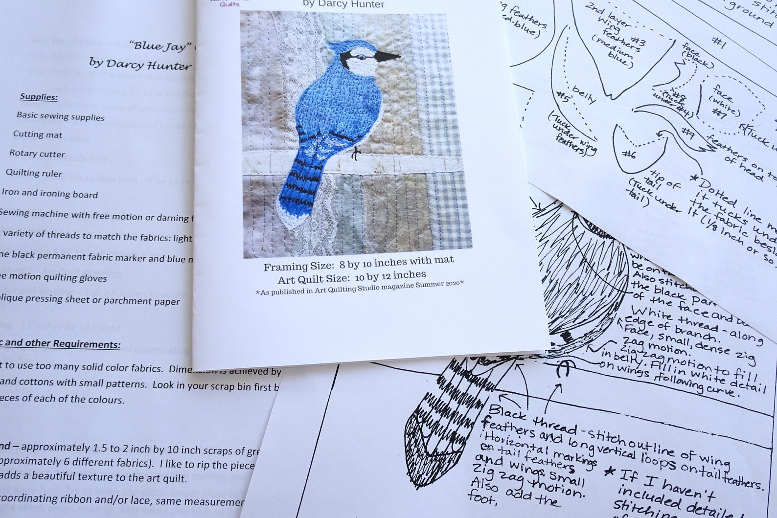 PDF Art QUILT PATTERN Blue Jay / Bird Quilt Pattern / Quilting | Etsy