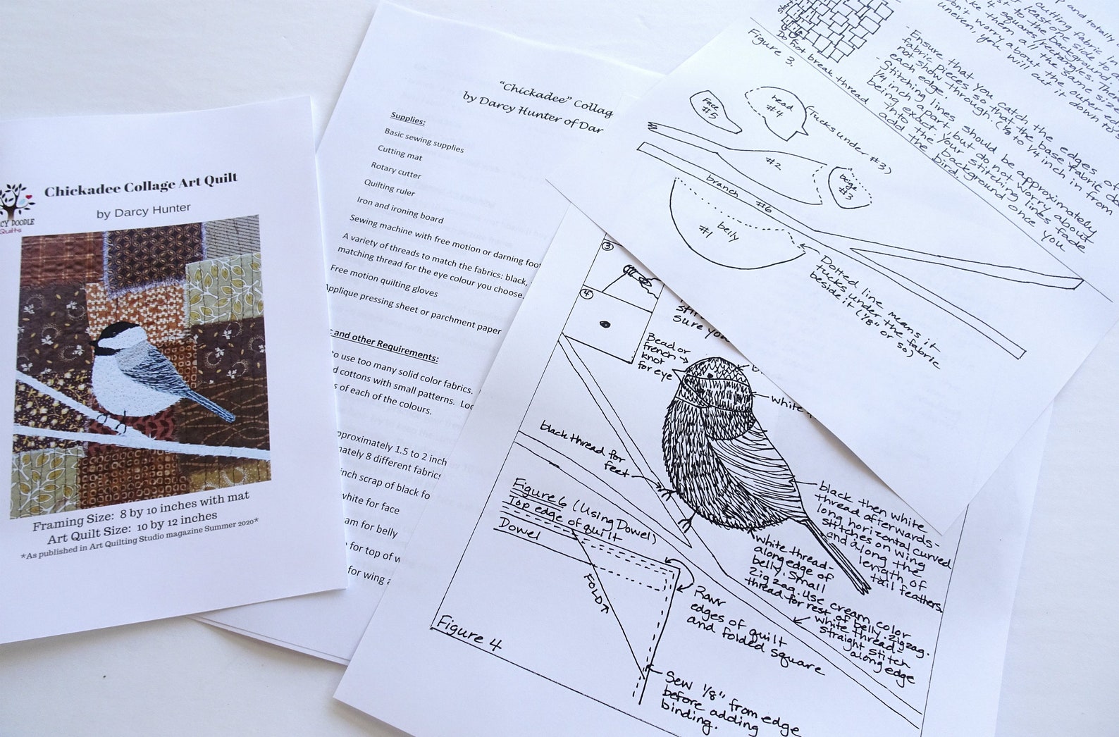 PDF Art QUILT PATTERN Chickadee / Bird Quilt Pattern / - Etsy