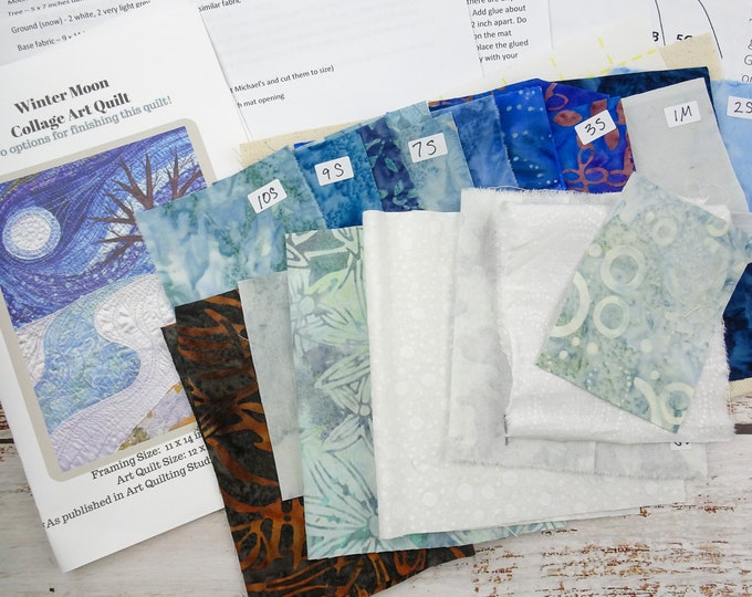 Art Quilt Kit and Pattern Winter Moon / Kit Do It Yourself / Gifts for ...