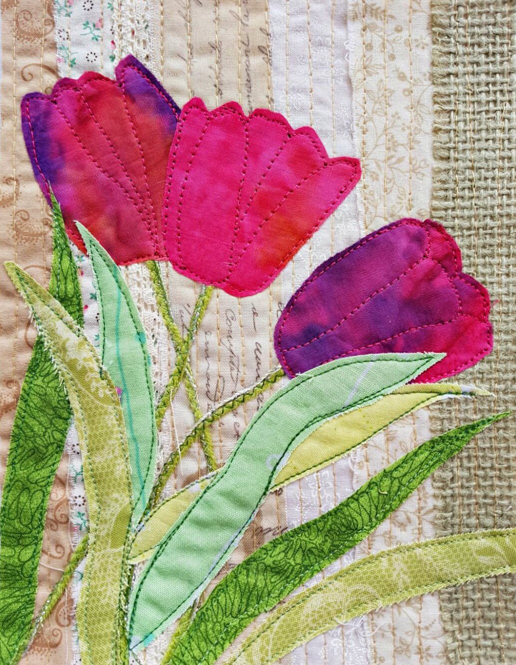 PDF Art QUILT PATTERN Tulips / Floral Quilt Pattern / Flower Quilting ...