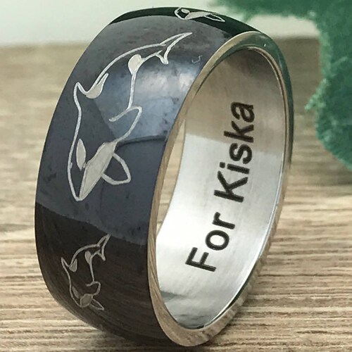 Orca Ring Personalize Custom Engrave Stainless Steel Ring - Etsy