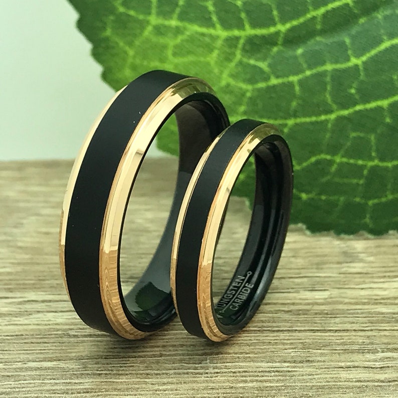 6mm/4mm His and Hers Tungsten Rings Personalized Custom | Etsy