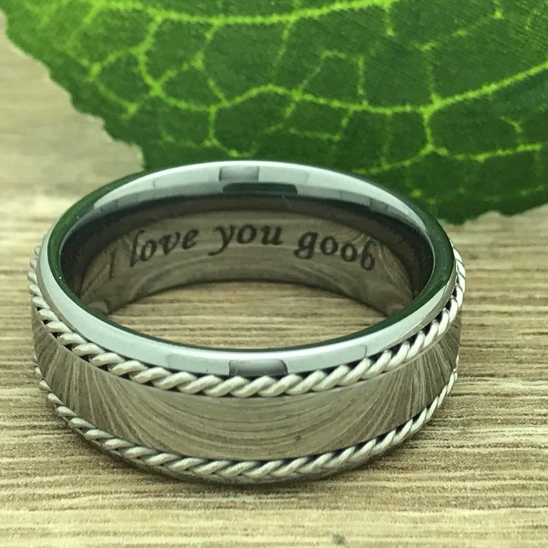 8mm Tungsten Wedding Ring Personalize Custom Engrave Tungsten - Etsy