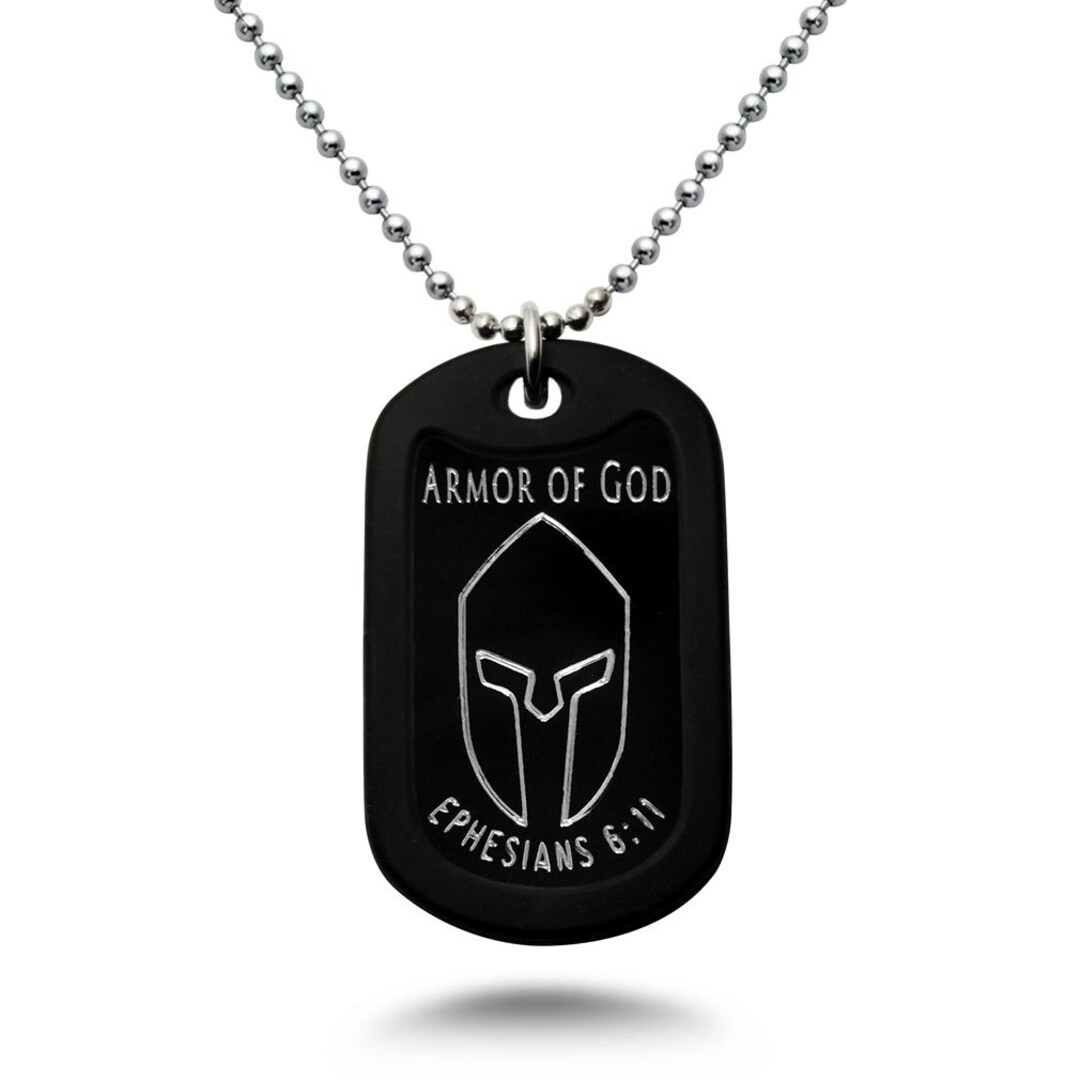 Armor of God Dog Tag Necklace, Armor of God Necklace, Christian Dog Tag ...