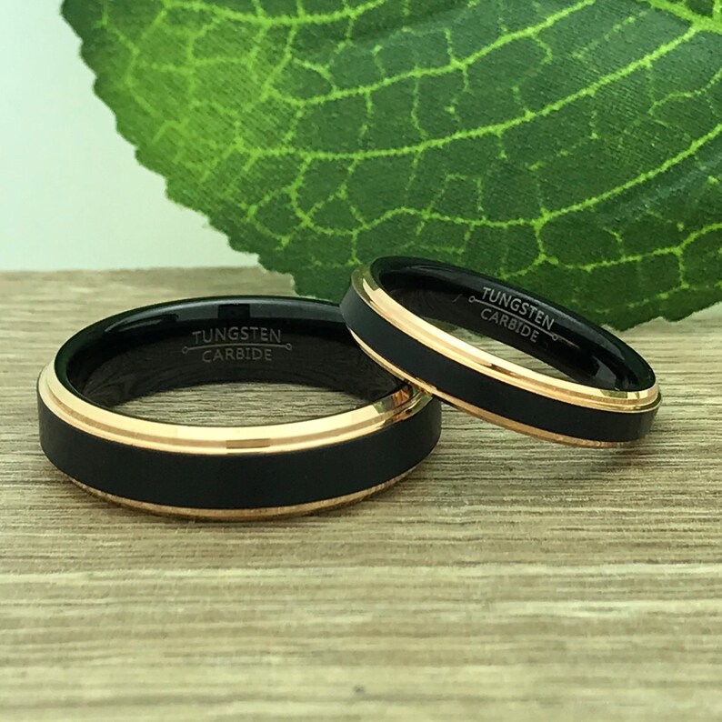 6mm/4mm His and Hers Tungsten Rings Personalized Custom | Etsy