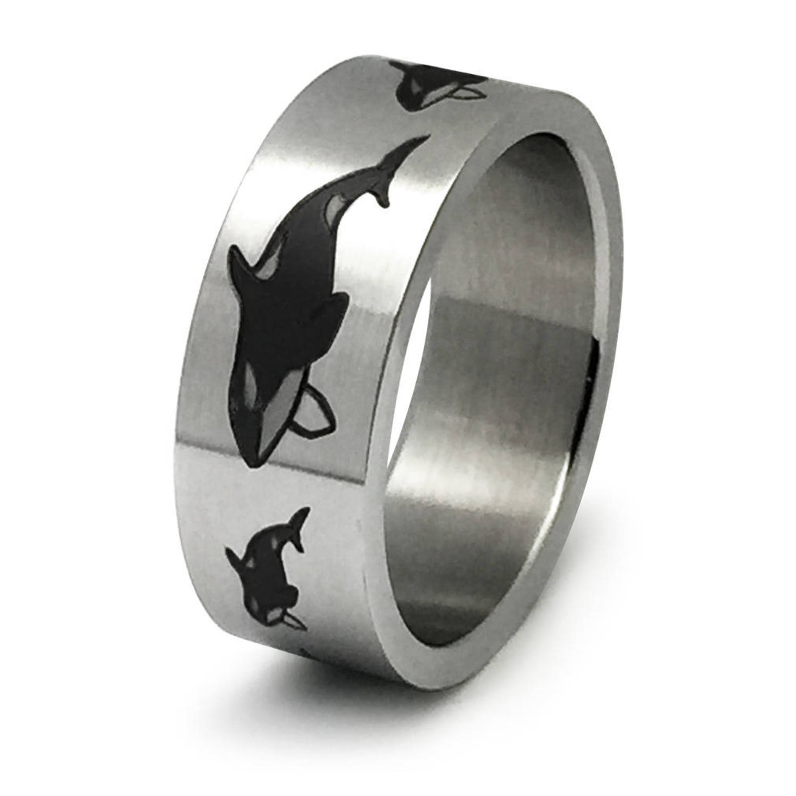 Orca Ring Personalize Custom Engrave Stainless Steel Ring - Etsy