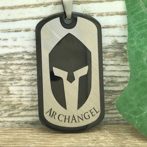 Armor of God Dog Tag Necklace, Black Stainless Steel Dog Tag With Laser ...