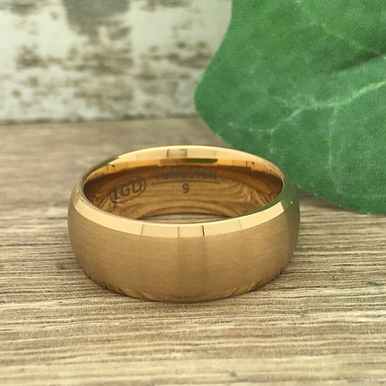 Gold Tungsten Wedding Ring Personalized Custom Engrave Ring | Etsy