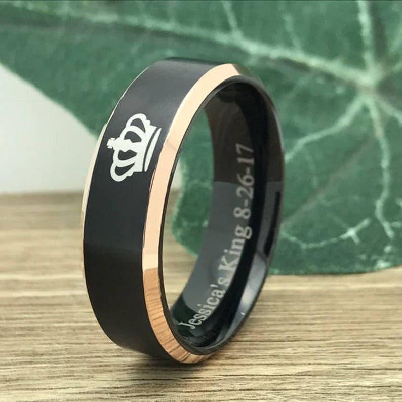 8MM/6MM King and Queen Rings Personalized Custom Engrave King - Etsy