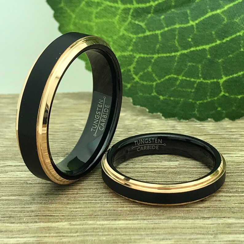 6mm/4mm His and Hers Tungsten Rings Personalized Custom | Etsy