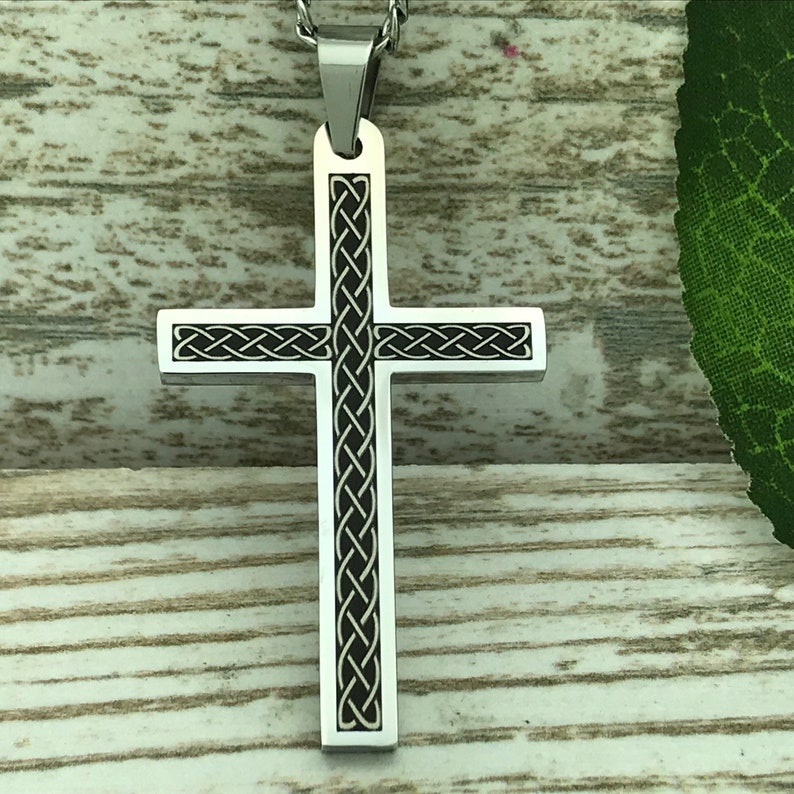 Infinity Celtic Cross Pendant Necklace Men's Stainless - Etsy