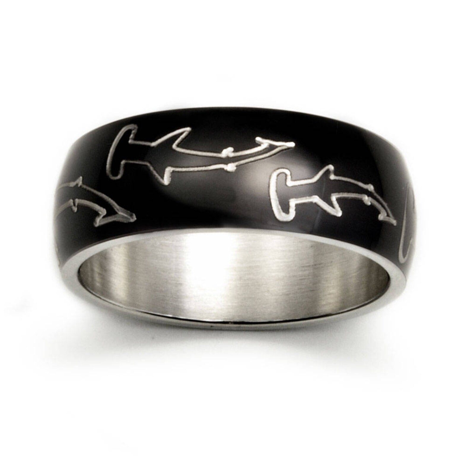 Hammerhead Shark Ring Personalize Custom Engrave Two Tone - Etsy