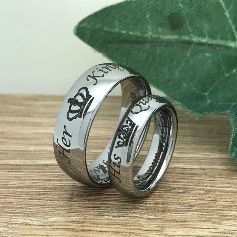 8mm/5.5mm King & Queen Rings Personalized Custom Engrave - Etsy