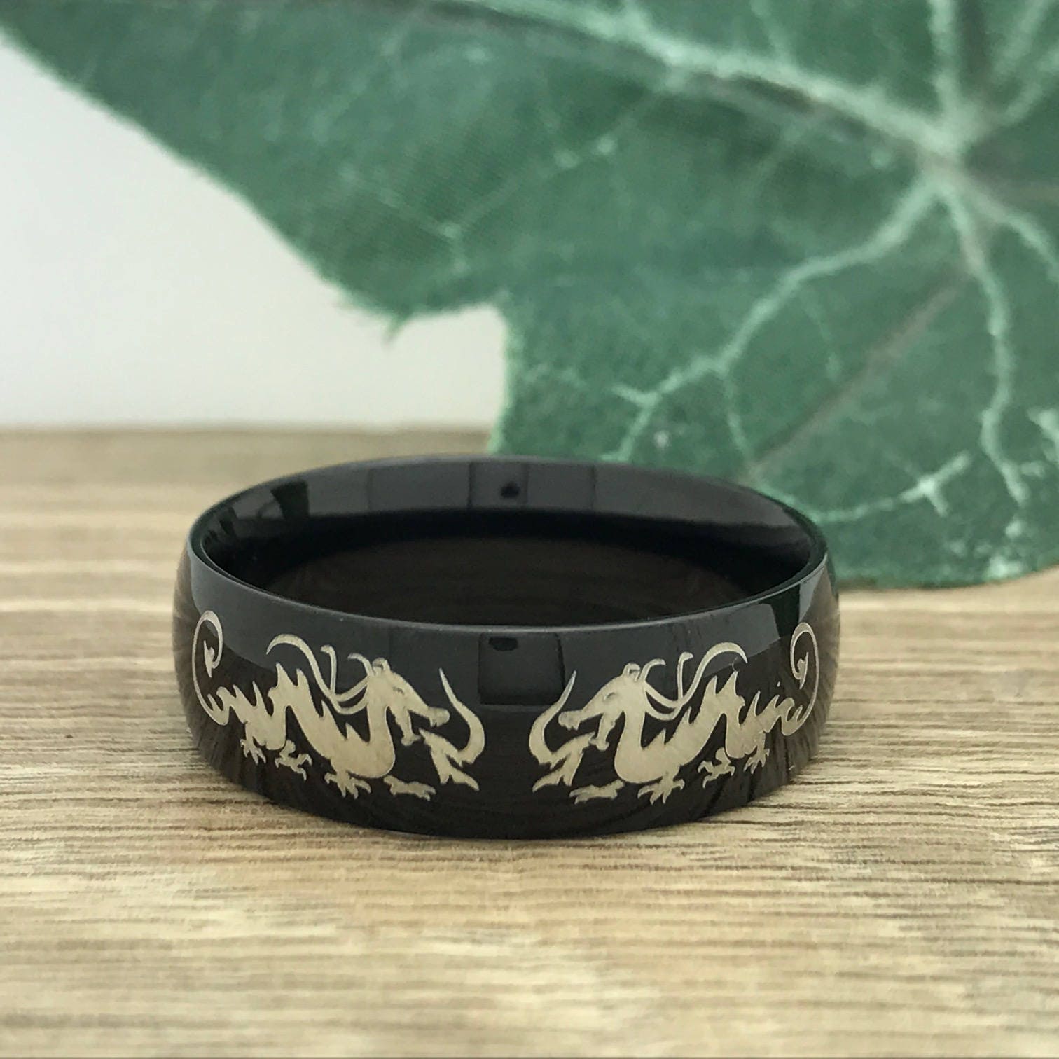 Dragon Ring Personalize Custom Engrave Tungsten Ring with | Etsy