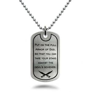 Armor of God Dog Tag Necklace Black Stainless Steel Dog Tag - Etsy