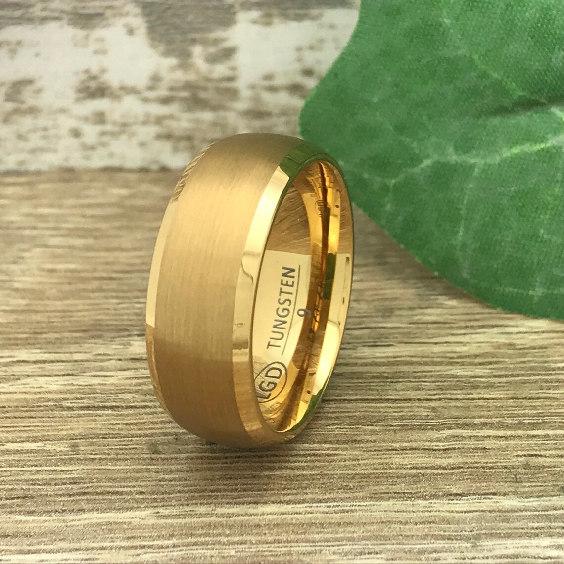 Gold Tungsten Wedding Ring Personalized Custom Engrave Ring | Etsy