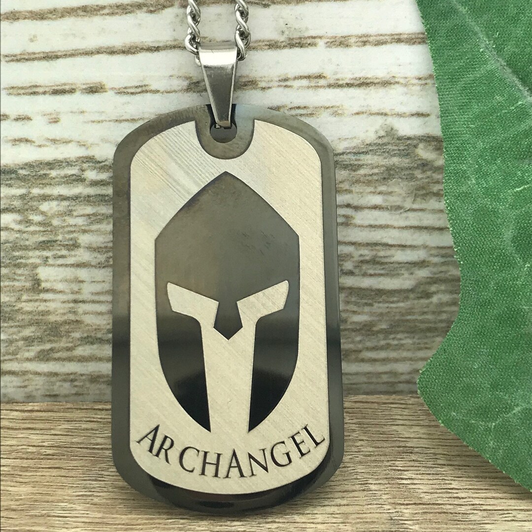 Armor of God Dog Tag Necklace, Black Stainless Steel Dog Tag With Laser ...