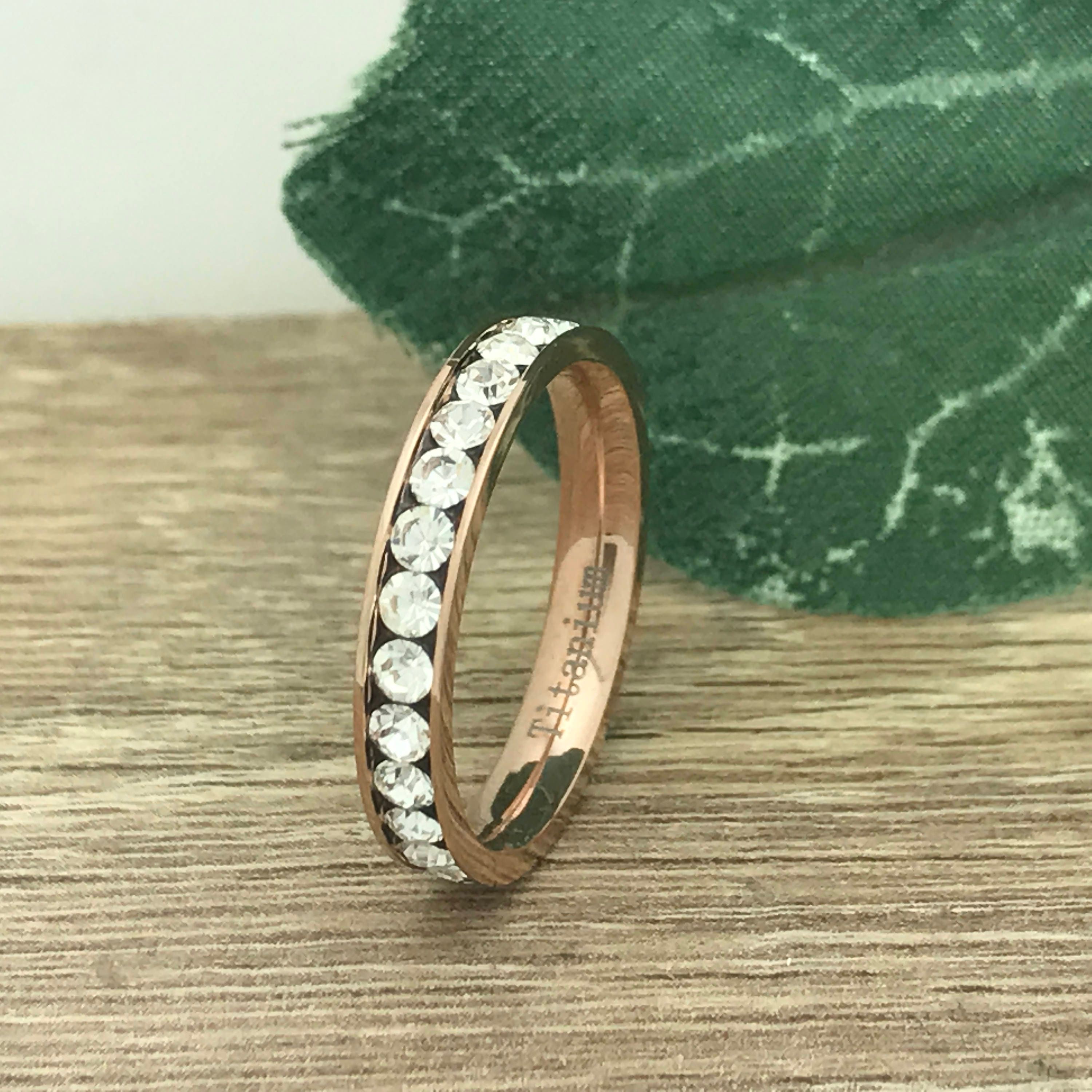 His and Her Personalize Engrave Titanium Ring Two Tone Ring | Etsy