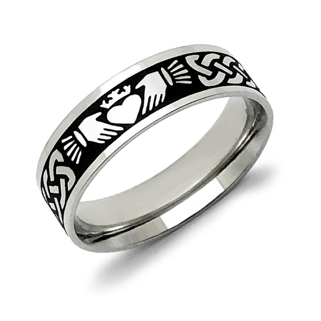 Claddagh Ring, Celtic Claddagh Ring, Mens Celtic Ring in Stainless ...