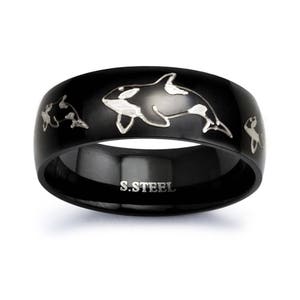 Orca Ring, Personalize Custom Engrave Stainless Steel Ring With Orca ...