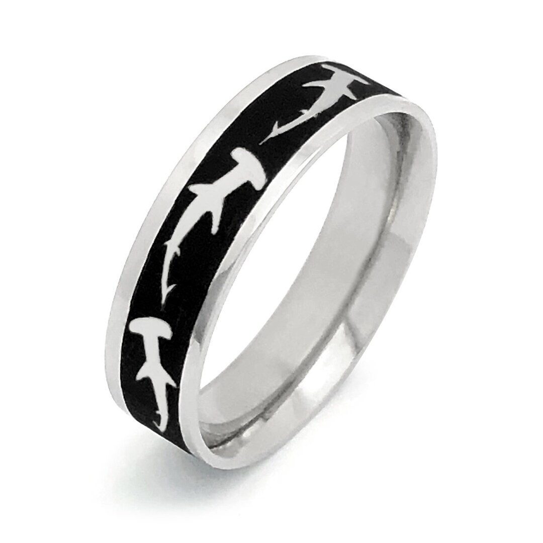 Hammerhead Shark Ring Two Tone Shark Ring in Stainless Steel - Etsy