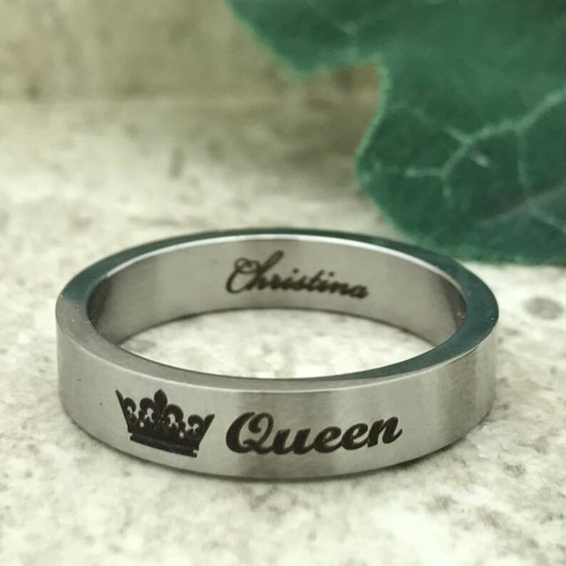 King and Queen Rings Personalized Custom Engrave Stainless - Etsy