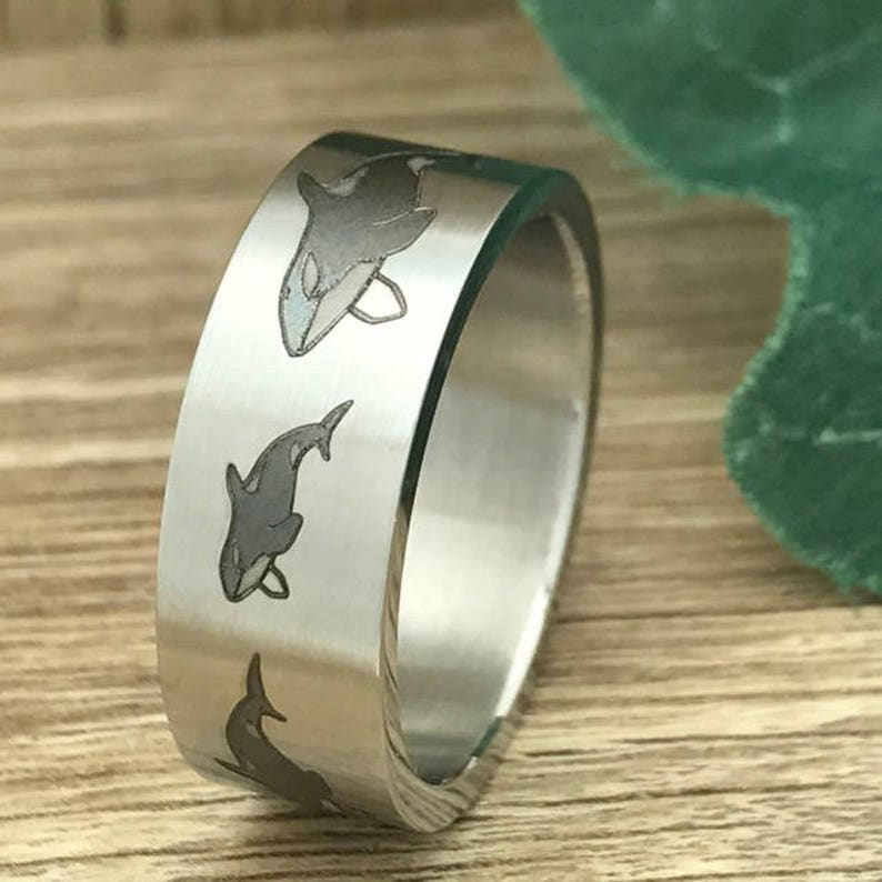 Orca Ring Personalize Custom Engrave Stainless Steel Ring - Etsy