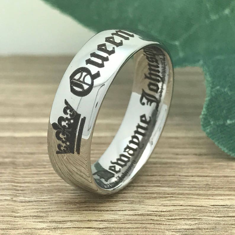 8mm/6mm King & Queen Rings Personalized Custom Engrave - Etsy