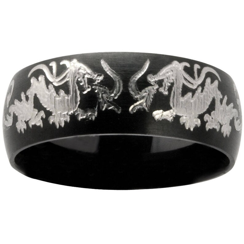 Dragon Ring Personalize Custom Engrave Tungsten Ring With - Etsy