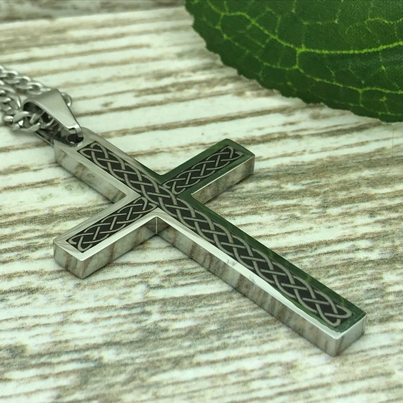 Infinity Celtic Cross Pendant Necklace Men's Stainless - Etsy