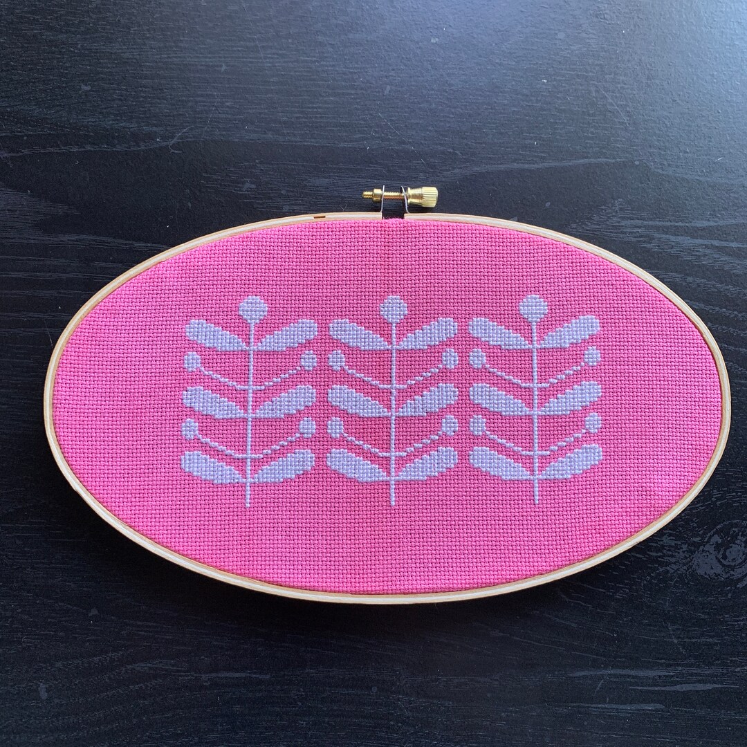 Pyrex Pink Stems Cross Stitch Pattern PDF - Etsy