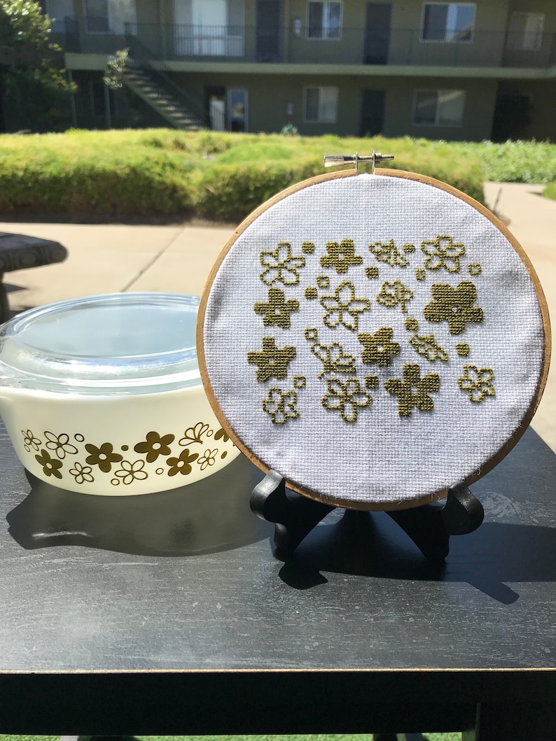 Pyrex Spring Blossom Cross Stitch Pattern PDF - Etsy
