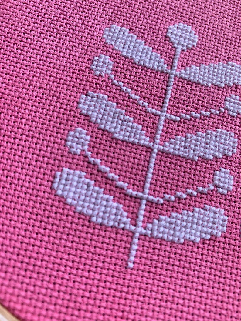 Pyrex Pink Stems Cross Stitch Pattern PDF | Etsy