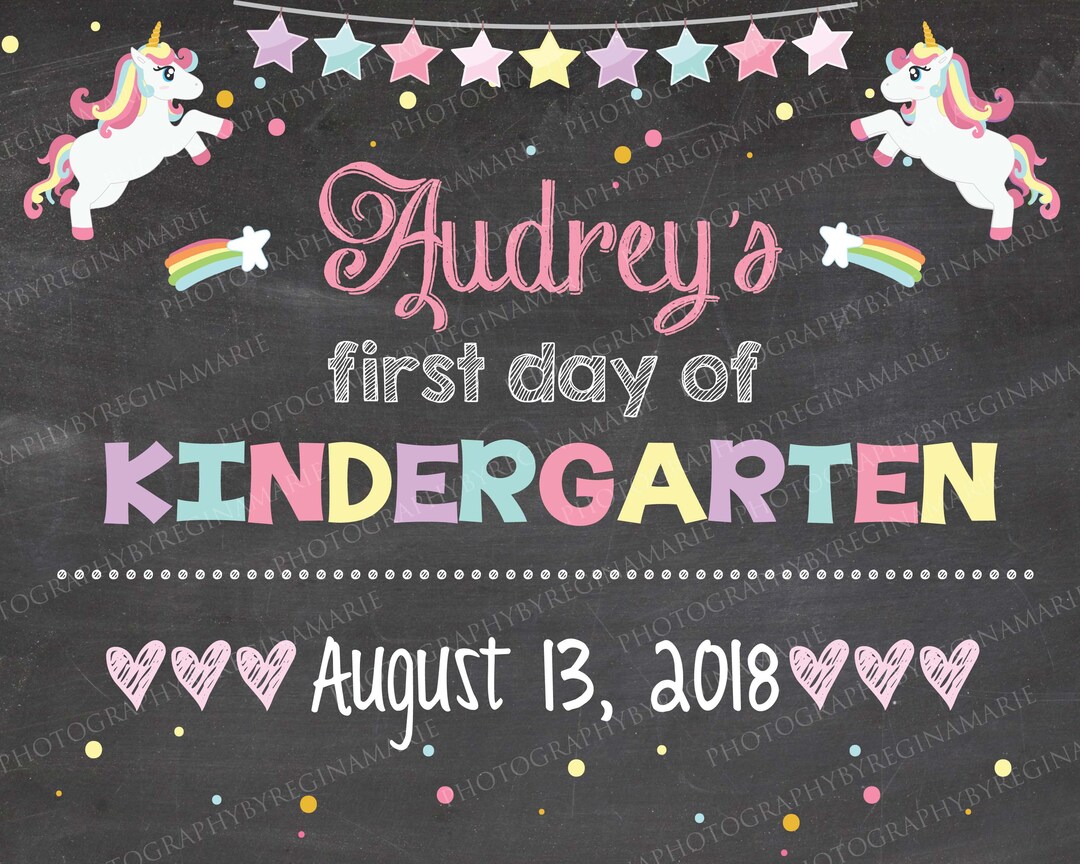 First Day of School Chalkboard Sign - Unicorn - Personalized - Etsy