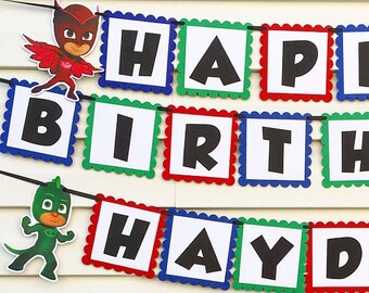 Pj Masks Birthday Banner | Etsy