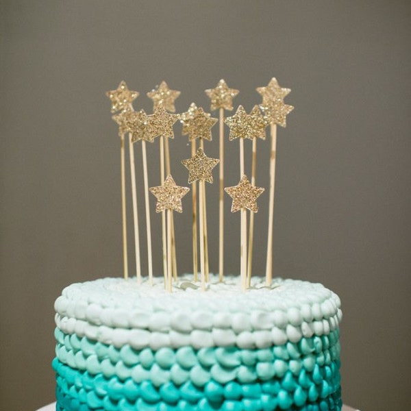 Gold Star Cake Topper - Etsy