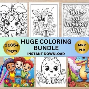 MRR Huge Coloring Pages Bundle, 1165 Printable Pages, Master Resell ...
