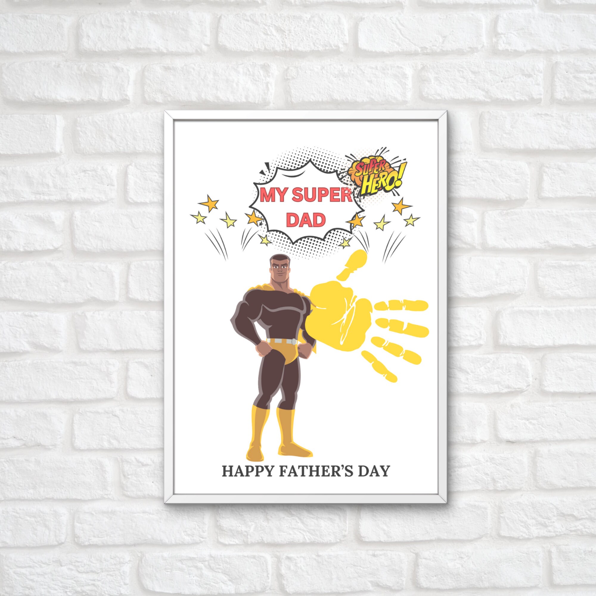 Father's Day Handprint Crafts, Printable Art for Kids, My Super Dad ...