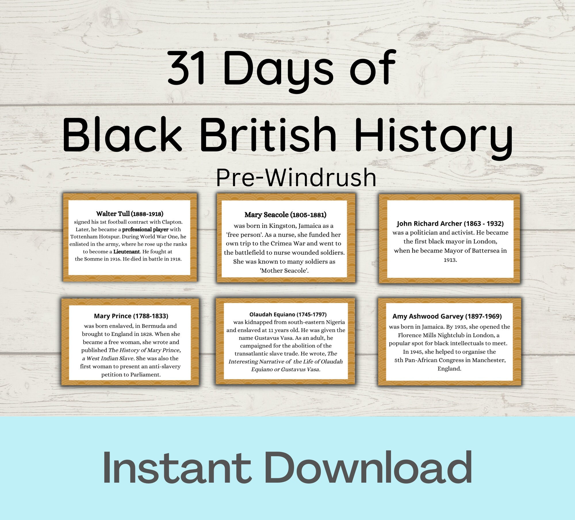 31 Days Black British History Facts Cards Printable Black - Etsy
