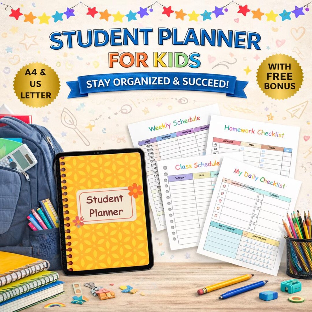 Editable Student Planner for Kids, MRR, PLR Planner, Master Resell ...
