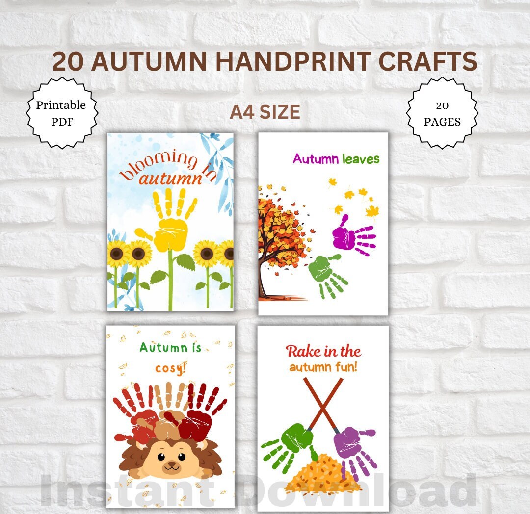 20 Autumn Handprint Crafts, Printable Fall Crafts for Kids, Early Years ...