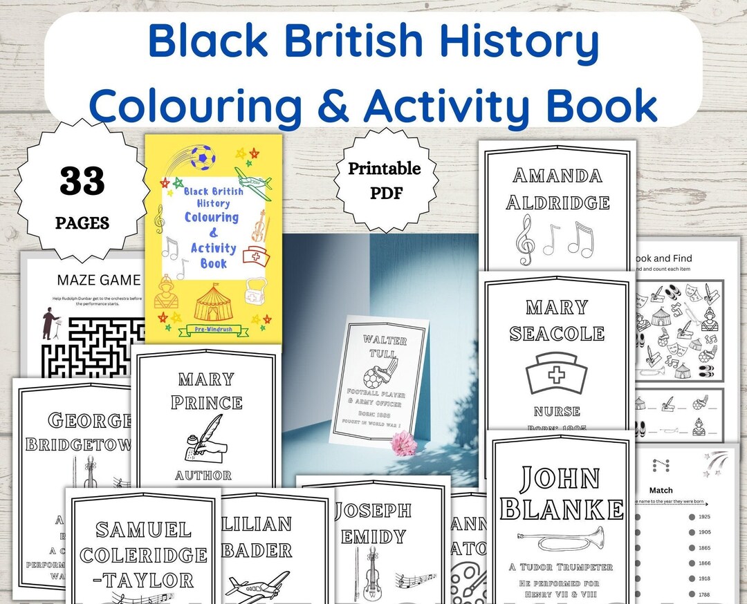 Black British History Colouring and Activity Bundle Printable - Etsy