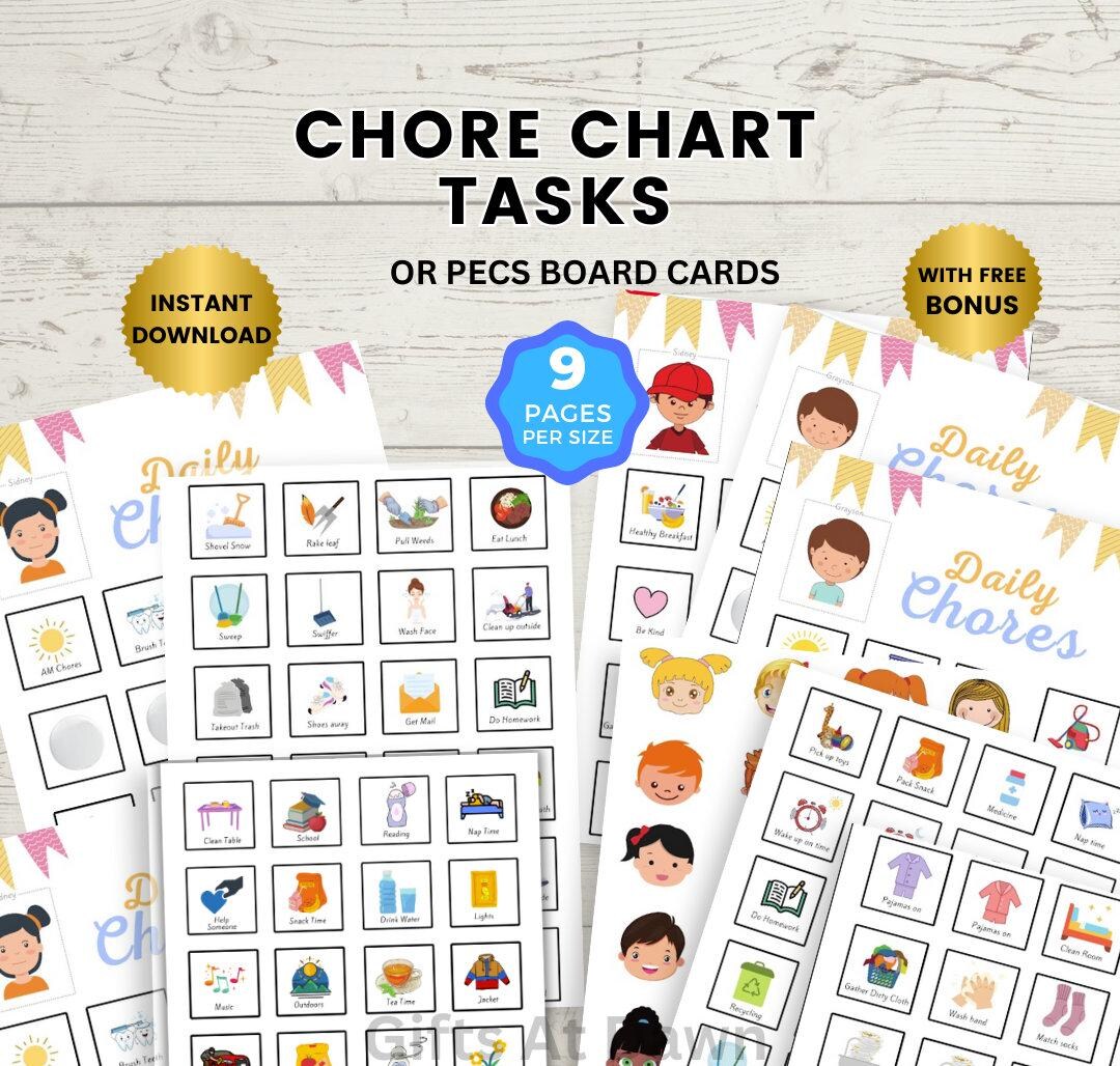 Editable Chore Charts & Chore Chart / PECS Card Tasks | Daily Routine ...