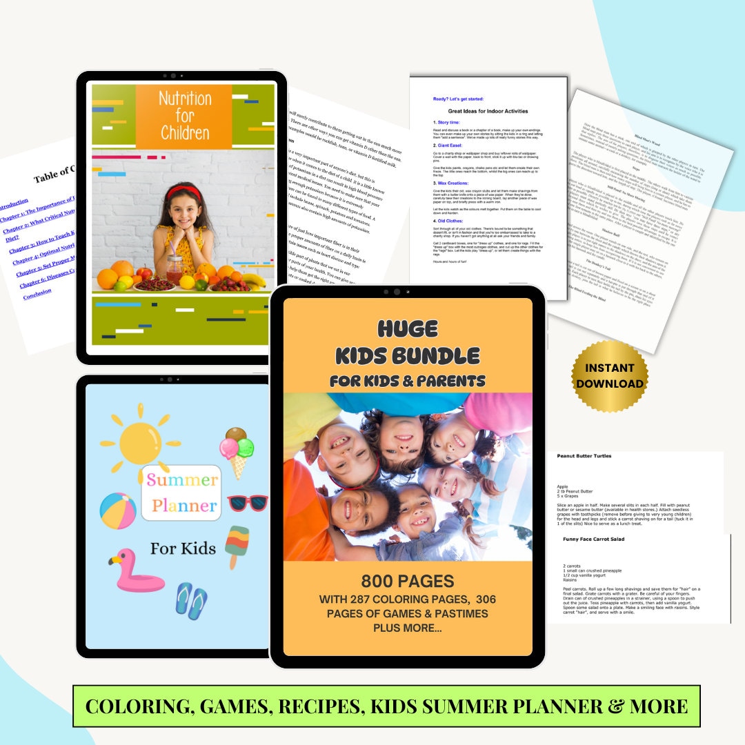 MRR Kids Activity Bundle for Kids & Parents, Summer Fun Activities, 800 ...